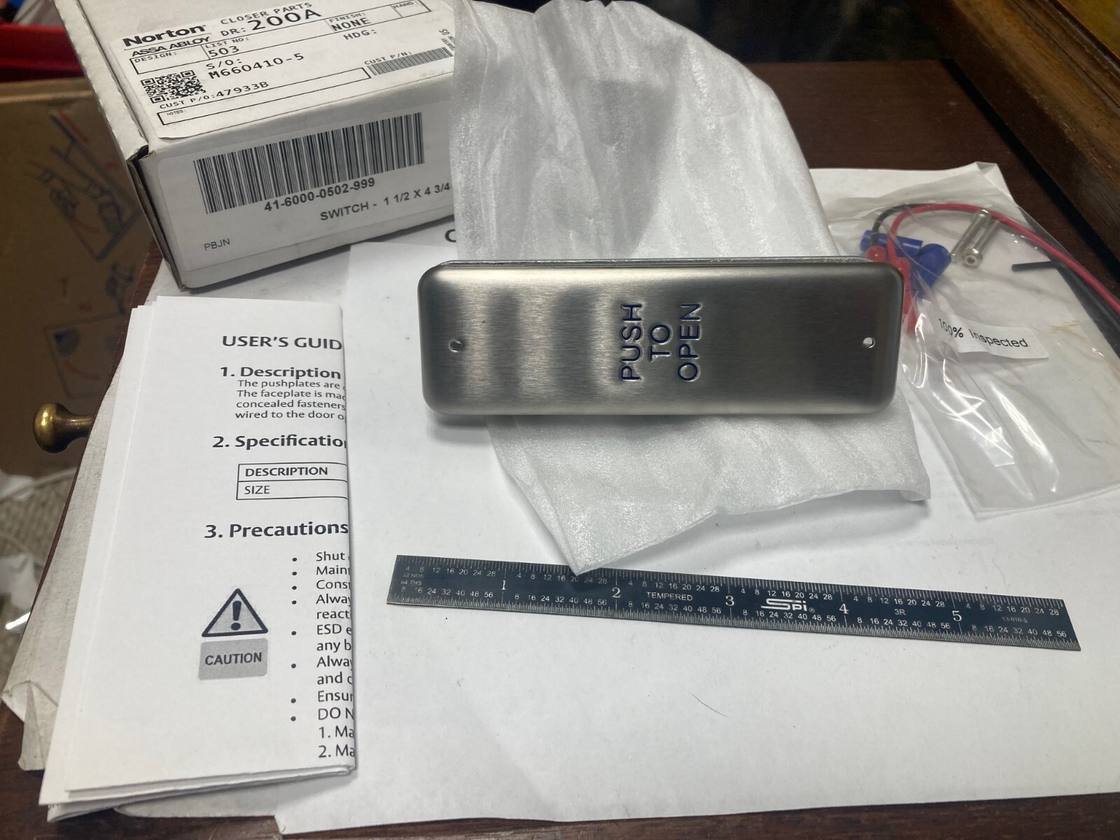 ASSA ABLOY 41-6000-0502-999, Handicap Door Access Switch, SS, PBJN, 1-1 ...