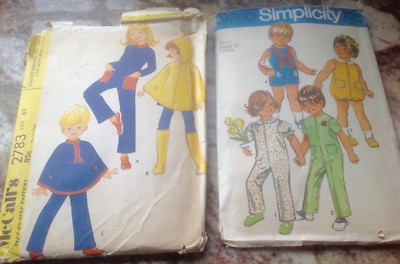 Lot 2 Vintage 1971 Simplicity 9290 and McCall's 2783 Child Sewing ...
