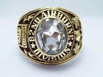 3Ct Oval Lab Created Diamond 82ND AIRBORNE DIVISION Ring 14K Yellow ...