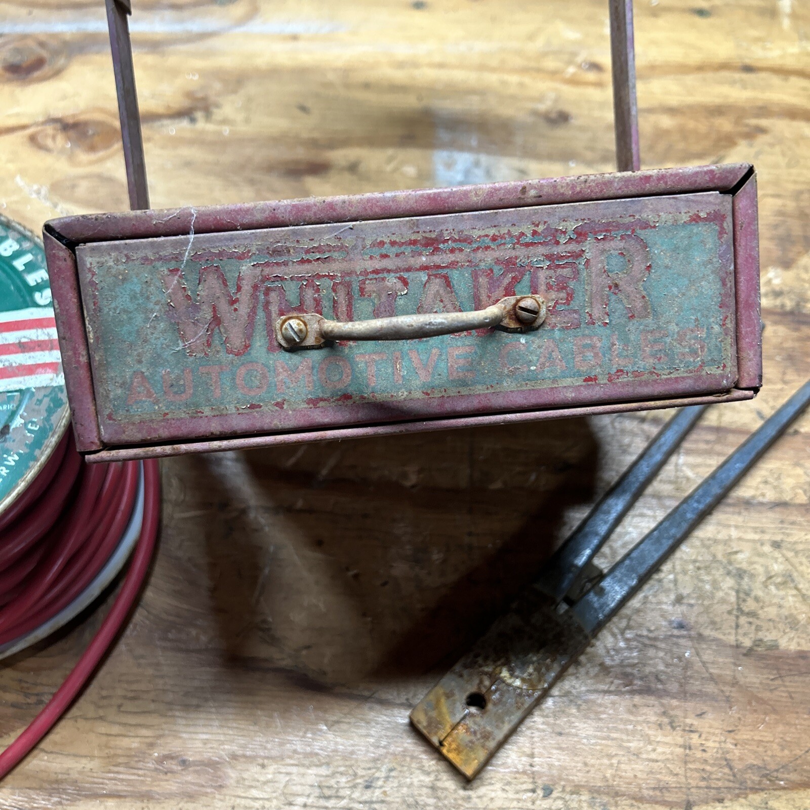 VINTAGE WHITAKER AUTOMOTIVE CABLES DISPLAY DISPENSER CABINET TOOL AND ...
