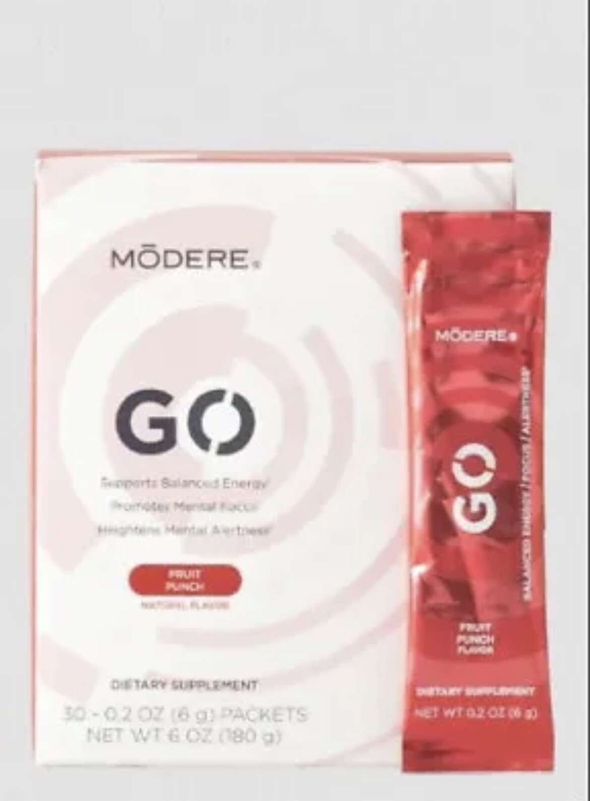 Modere GO Fruit Punch, 30 Single Packets, Clean Energy,Mental Focus ...
