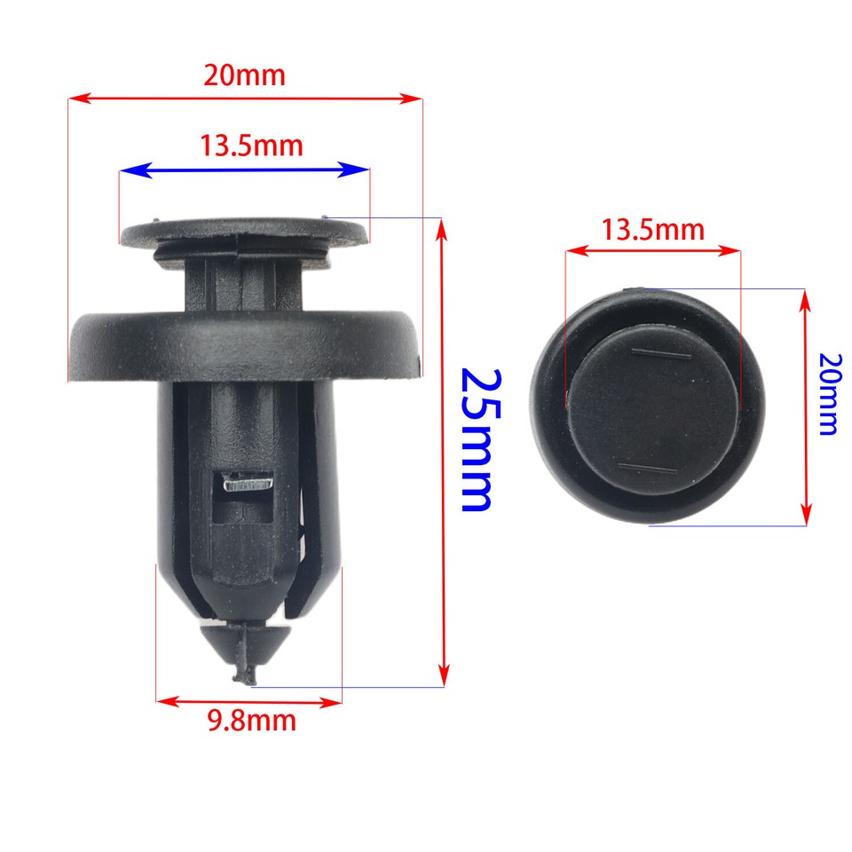 50 Front Bumper Clip Push Type Retainer W/ Metal Insert for Honda 91505 ...