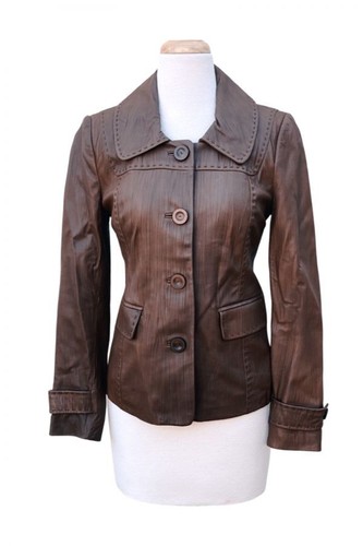 CLASSIQUES ENTIER women’s soft brown leather jacket Sz XS | eBay