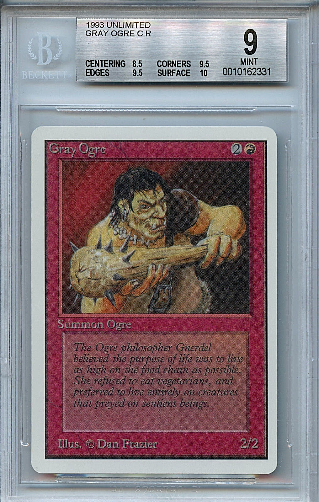 MTG Unlimited Gray Ogre BGS 9.0 (9) Mint Magic WOTC Amricons 2331 BC5 ...