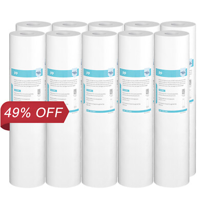 10 Pack 1/5 Micron 20"x4.5" Big Blue Sediment Water Filter Whole House ...