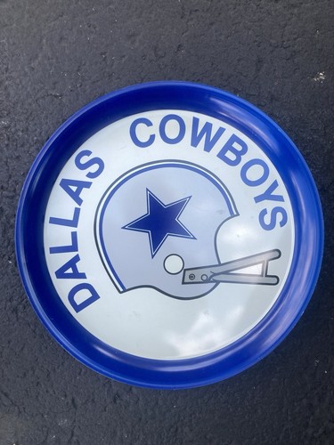 Vintage DALLAS COWBOYS Tin Plate Helmet Logo Souvenir Plaque Drink Tray ...