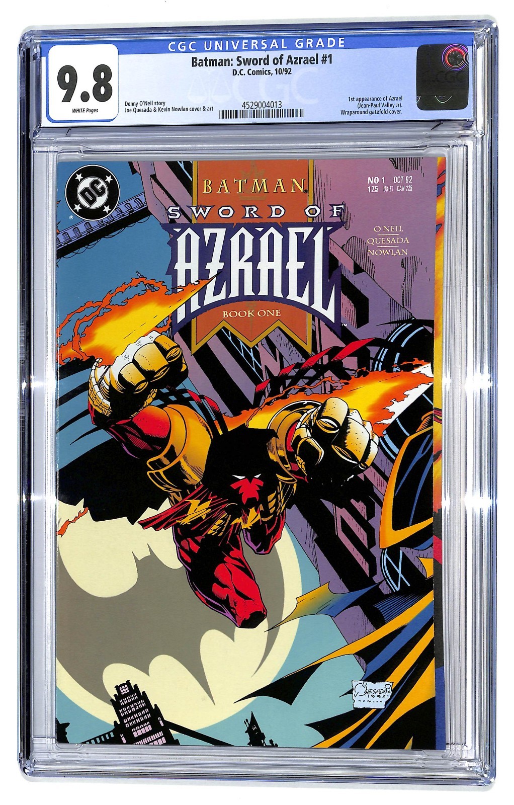 Batman: Sword of Azrael #1 CGC 9.8 1st Azrael Quesada & Nowlan Cvr (AT ...
