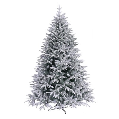 Artificial Christmas Tree Snowy Green Snow tipped effect Hinged Full ...