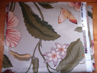 Jay Yang Design Vintage Fabric Chinoiserie Floral Orchids, Butterfly ...