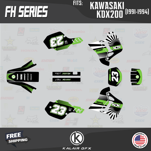 Graphics Kit for KAWASAKI KDX 200 (1991-1994) Fh - GOLD | eBay Australia