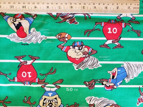 5 yards Out-Of-Print Camelot Fabrics Looney Tunes Taz Football | eBay