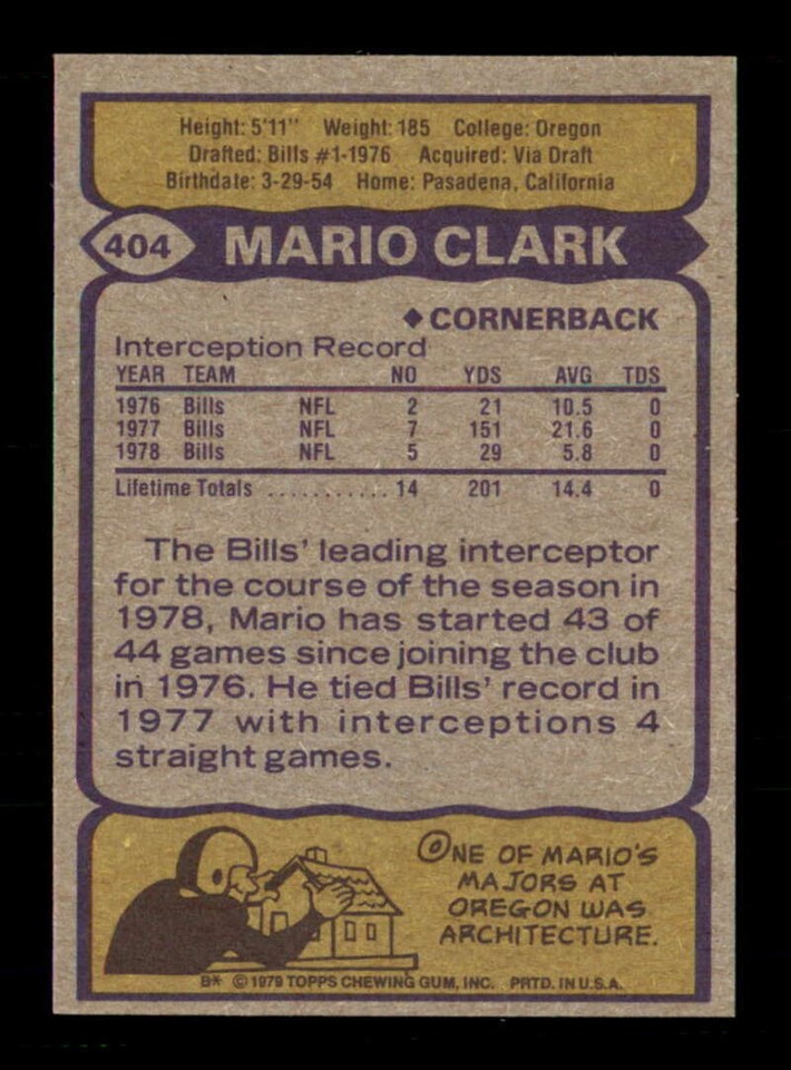 1979 Topps #404 Mario Clark NM/NM+ X2476584 | eBay