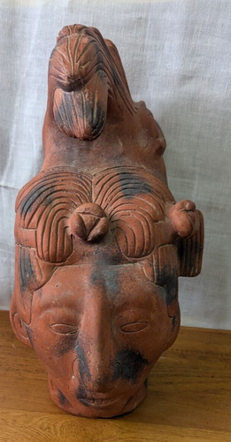 VTG Mayan Terra Cotta Clay Pottery Bust King Pacal Of Palenque Head ...