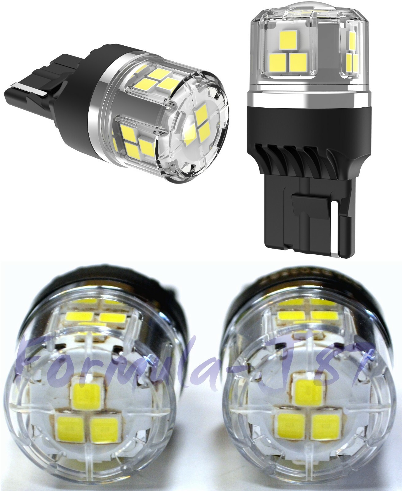 LED 15W W21W White 6000K Two Bulbs Light Front Turn Signal Replacement ...