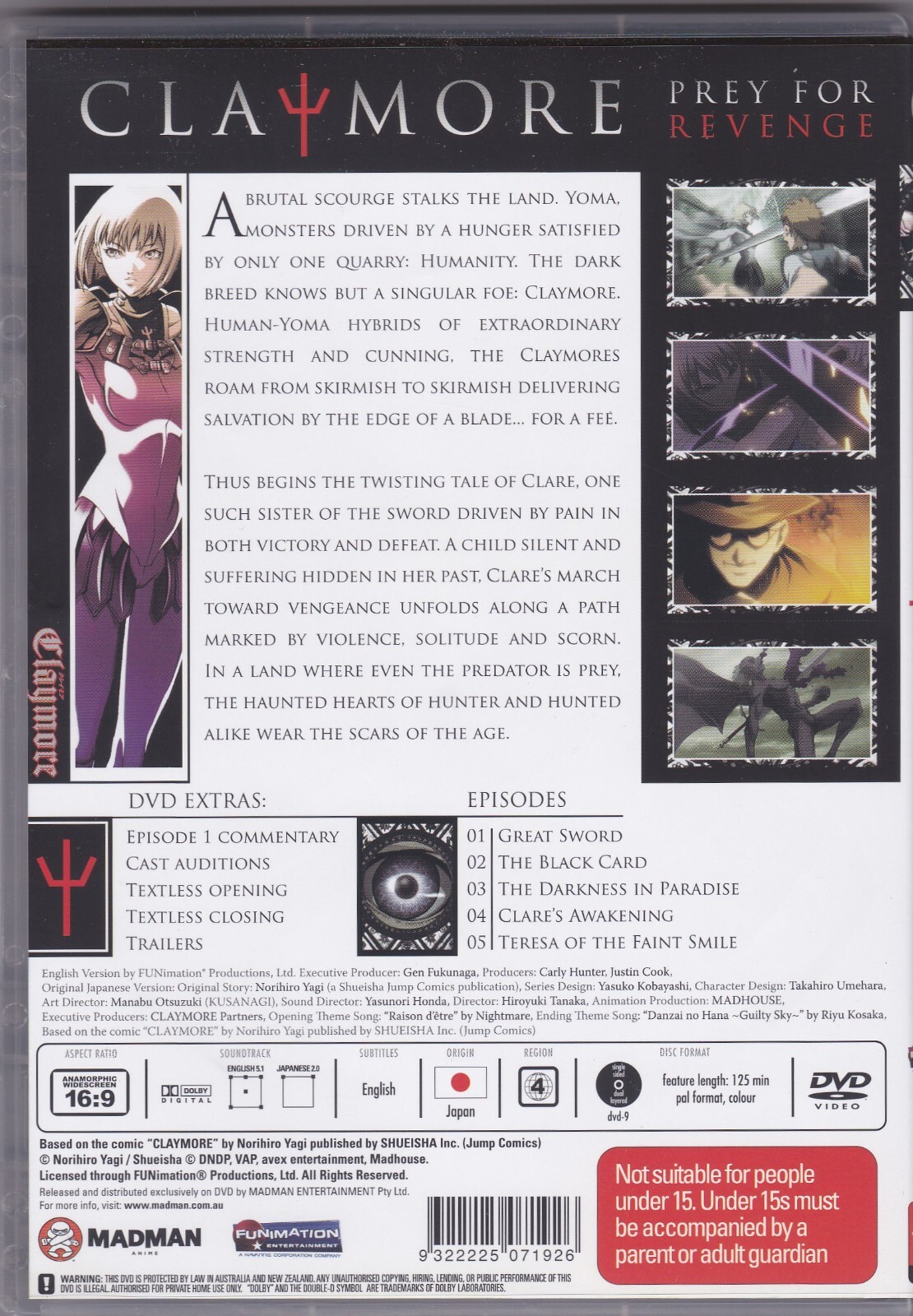 Claymore - 01 - DVD | eBay