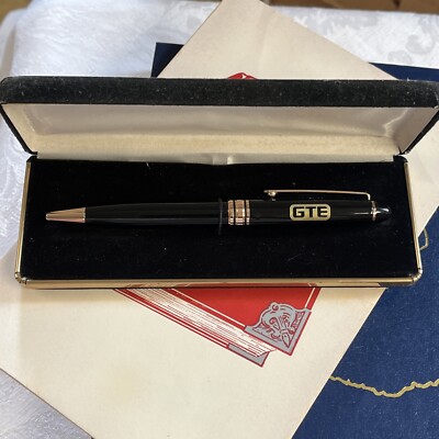 Vintage Rollerball Pen Black Gold Trim Marked GTE W Case | eBay