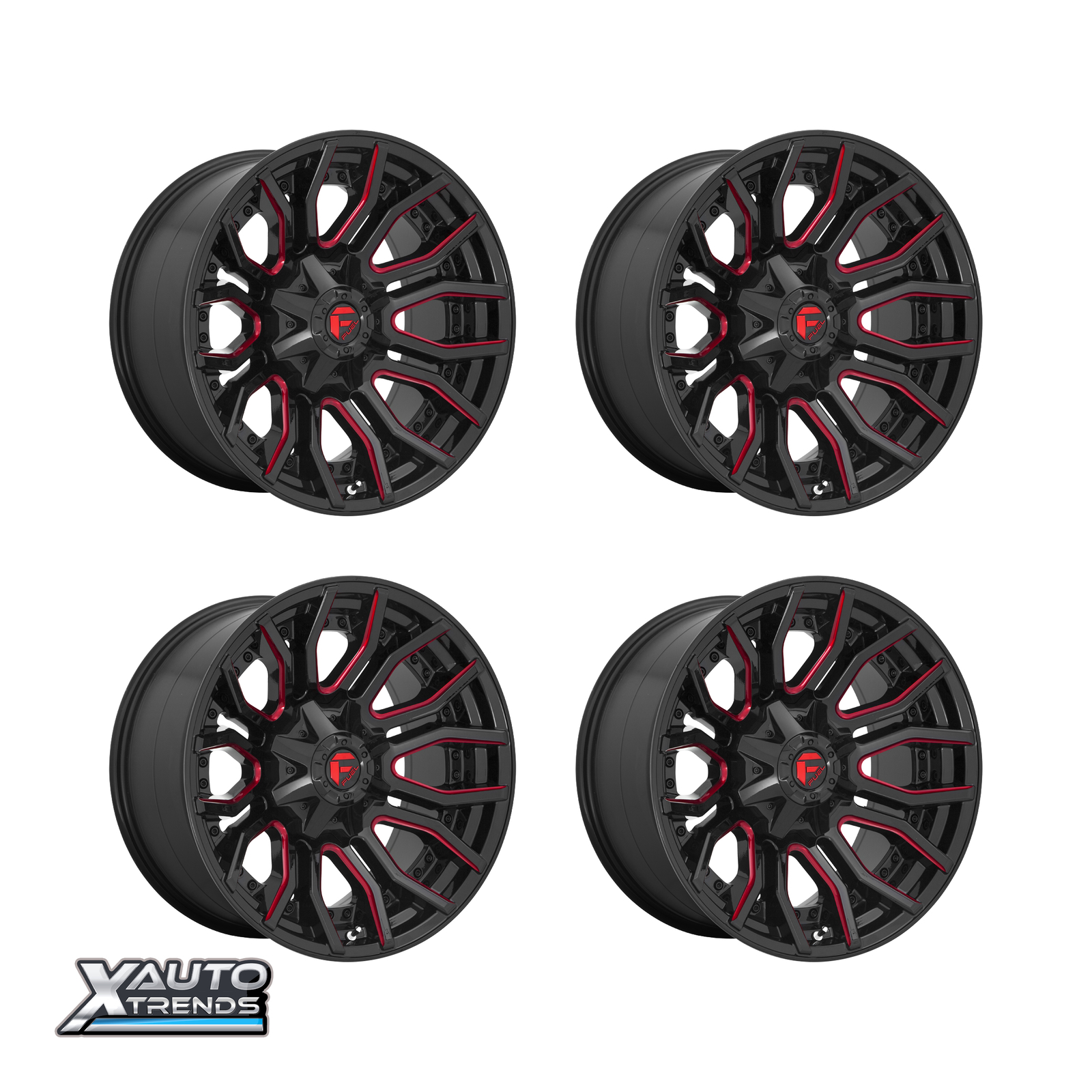 Fuel Off-Road D712 Rage Gloss Black Red Tinted Clear 20X10 8X165.1 ...