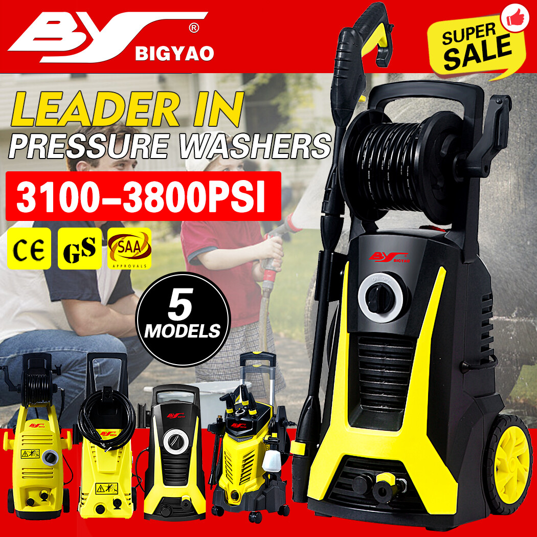 BIGYAO 3200-3800PSI High Pressure Washer Cleaner Electric Water Pump Gurney Hose | eBay