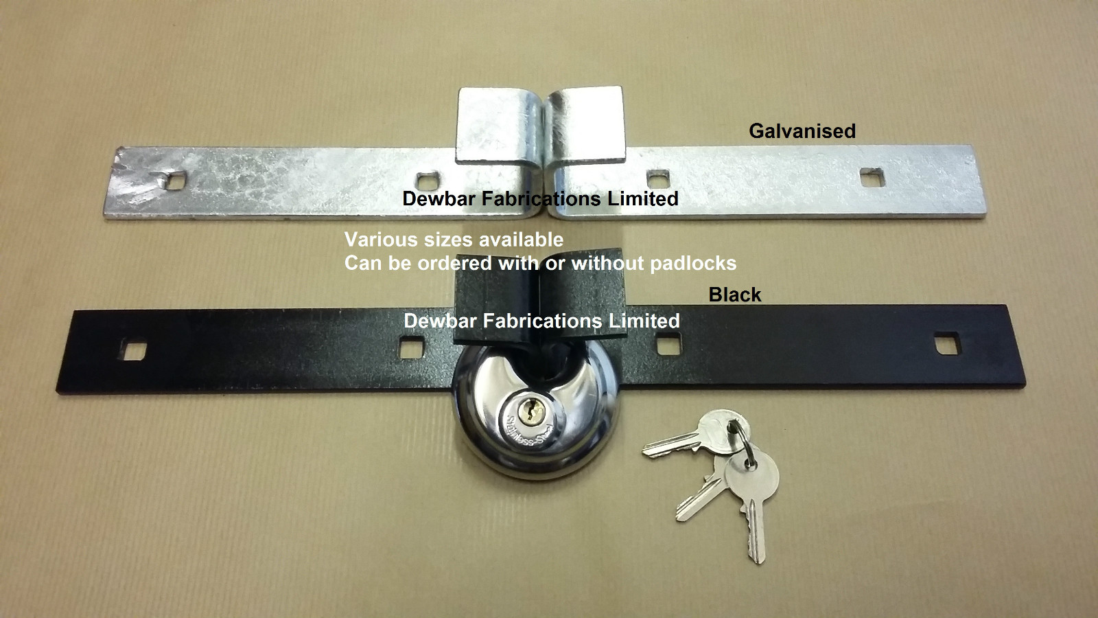 SHED LOCK BARS WITH BOLTS - SECURITY - DOOR PADLOCK BARS GALVANISED OR ...