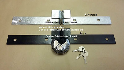SHED LOCK BARS WITH BOLTS - SECURITY - DOOR PADLOCK BARS GALVANISED OR ...