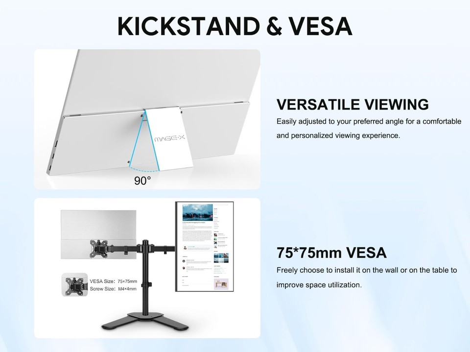 16" OLED Portable Monitor, 3K 2880x1800 120Hz 0.1ms USB-C HDMI OLED ...