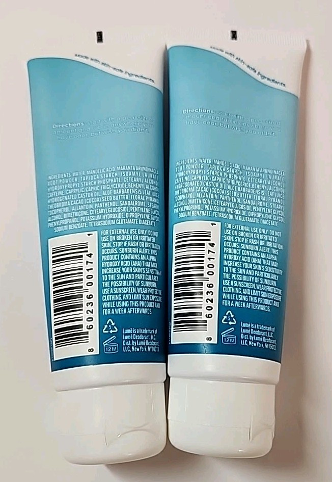 NEW 2X Lume Invisible Cream Whole Body Deodorant Unscented 72Hr Odor ...
