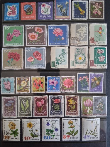35 Flowers Stamp Lot for Collectors or Crafting All Different | eBay