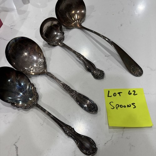 Antique 1881 Rodgers A1 Silver Plated Large Serving Spoons 4 Piece Set ...