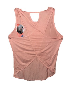 NWT AS ROSE RICH Workout Tank Women Yoga Crossover Racerback L Pink | eBay