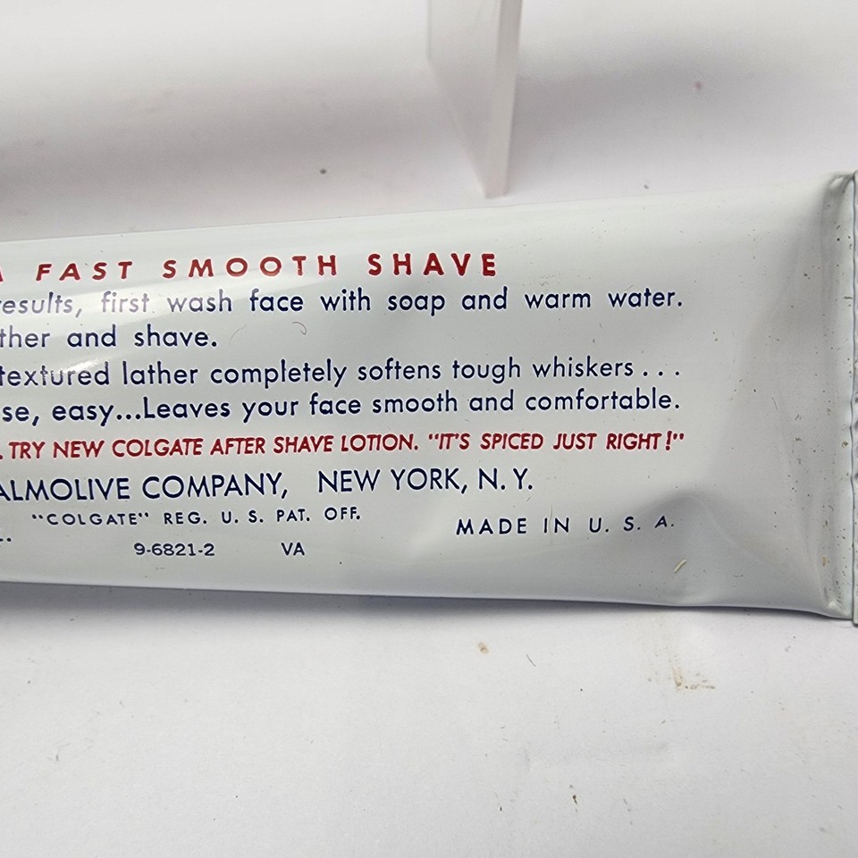 NOS Vintage Colgate Lather Shaving Cream Large 2.25 oz Box Made USA ...