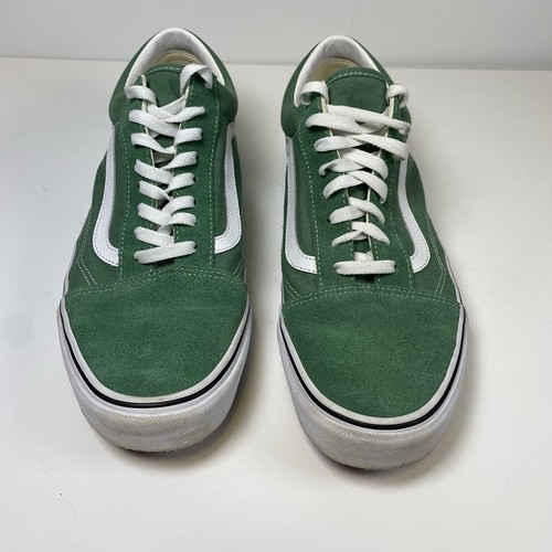 Men's VANS Old Skool Shoes Green and white Suede/Canvas Size 13 751505 ...