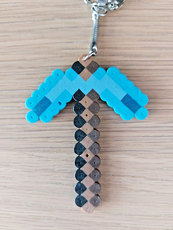 Minecraft Pickaxe Desing Perler Bead Keychain 3.5 inch | eBay