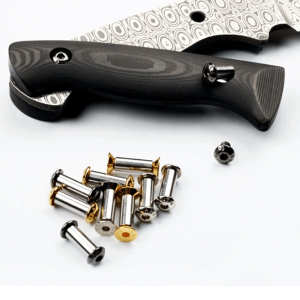 10pcs Stainless Steel Brass Knife Handle Pins Fasteners Rivets Screw ...