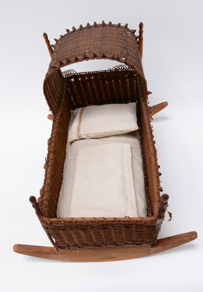 Antique Penobscot Basketry Rocking Toy Cradle - c. 1880 | eBay