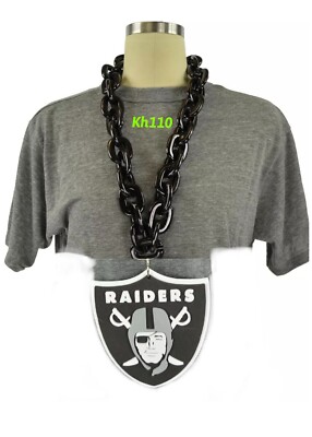 Oakland Raiders NFL 3D Fan Chain Necklace Foam Magnet -BLK Chain ...