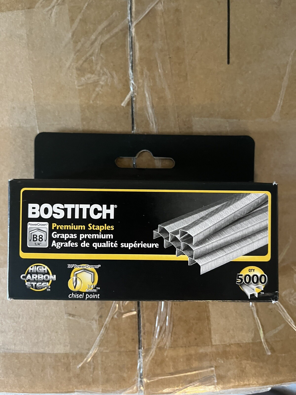 Bostitch B8 PowerCrown Premium Staples, 5000 Count, 1/4" Chisel Point ...