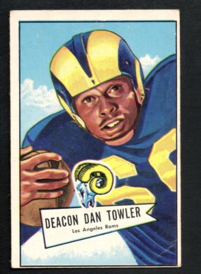 1952 Bowman Large Football Card #120 Dan Towler-Los Angeles Rams Vg ...