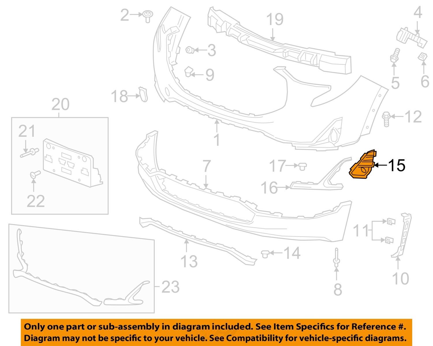 GMC GM OEM 2018 Terrain Front Bumper Grille-Bezel Left 23394896 | eBay