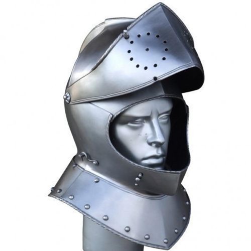 Medieval European Closed Helmet Larp Halloween Knight Full Face Helmet ...