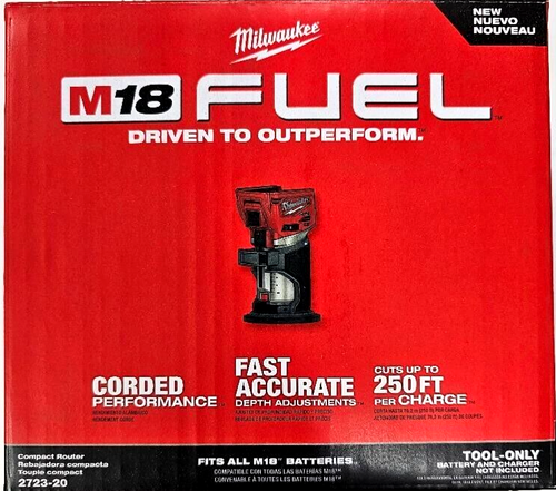 Milwaukee NEW IN BOX 2723-20 FUEL Brushless Router Fuel Compact M18 18 ...
