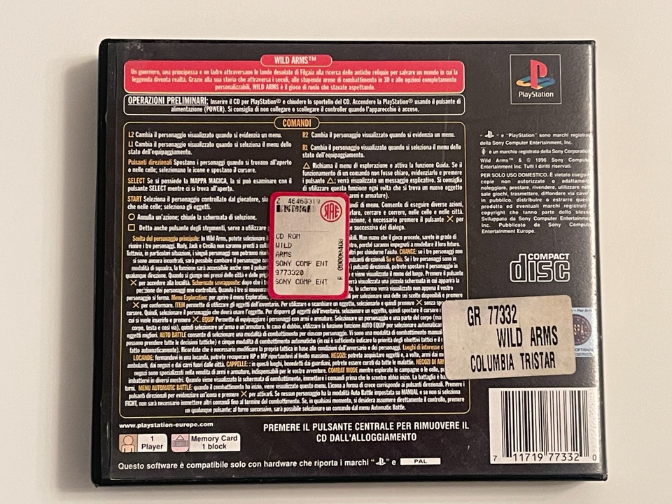 Wild Arms - Ex Rental Blockbuster Sony Playstation 1 PS1 - Black Label ...