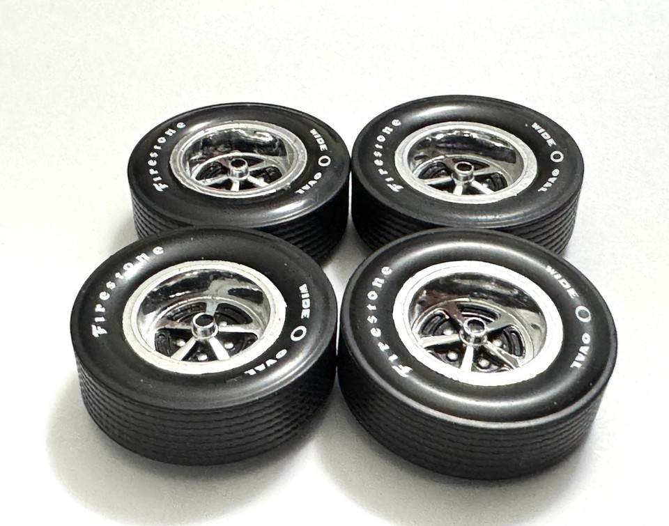 Rally Wheels & Firestone Wide Oval Tires 1/18 Ertl Auto World HTF ! | eBay