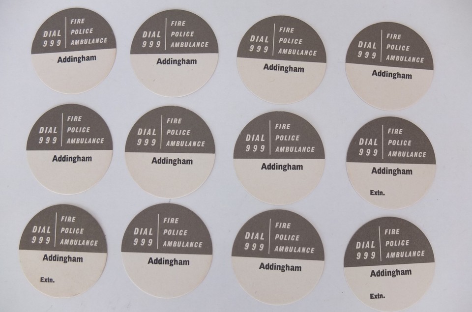 12 x Addingham, Yorkshire GPO Telephone Dial Labels | eBay UK
