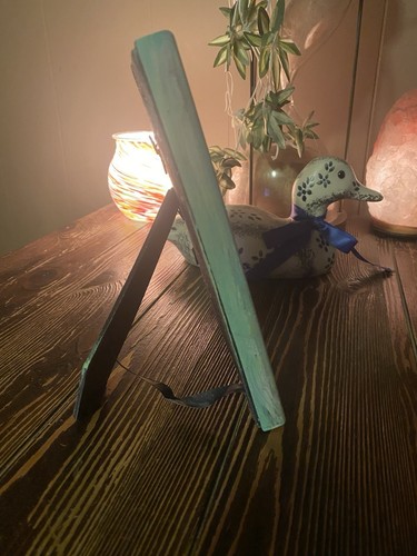 Distressed Teal Wood Picture Frame Easel Back 5x7 Farmhouse Coastal | eBay