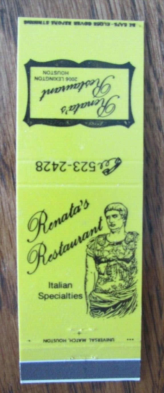ROMAN EMPIRE: RENATA'S ITALIAN RESTAURANT (HOUSTON, TEXAS) -F27 | eBay