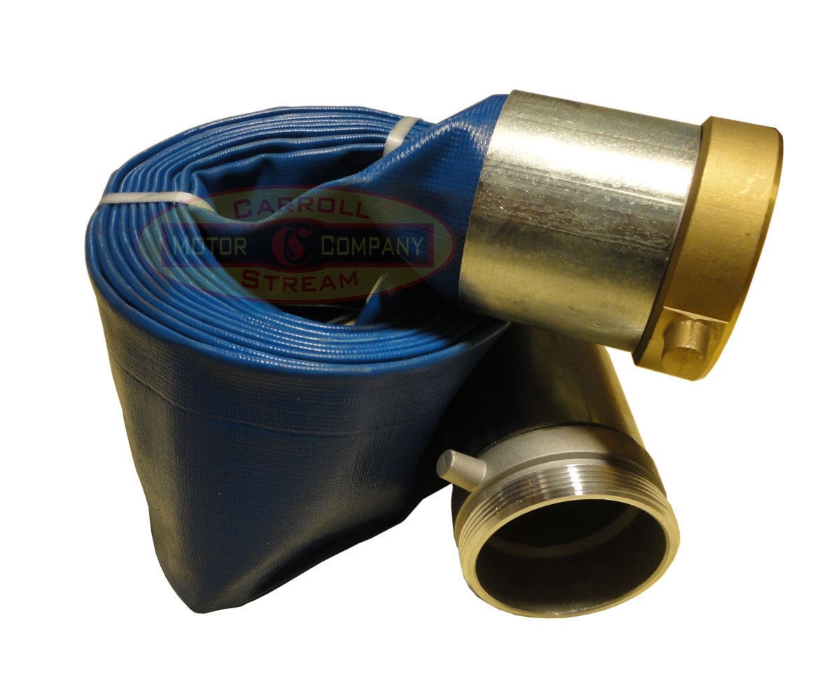 4" inch water pump hose discharge NPT threaded New 25' ft feet foot lay ...