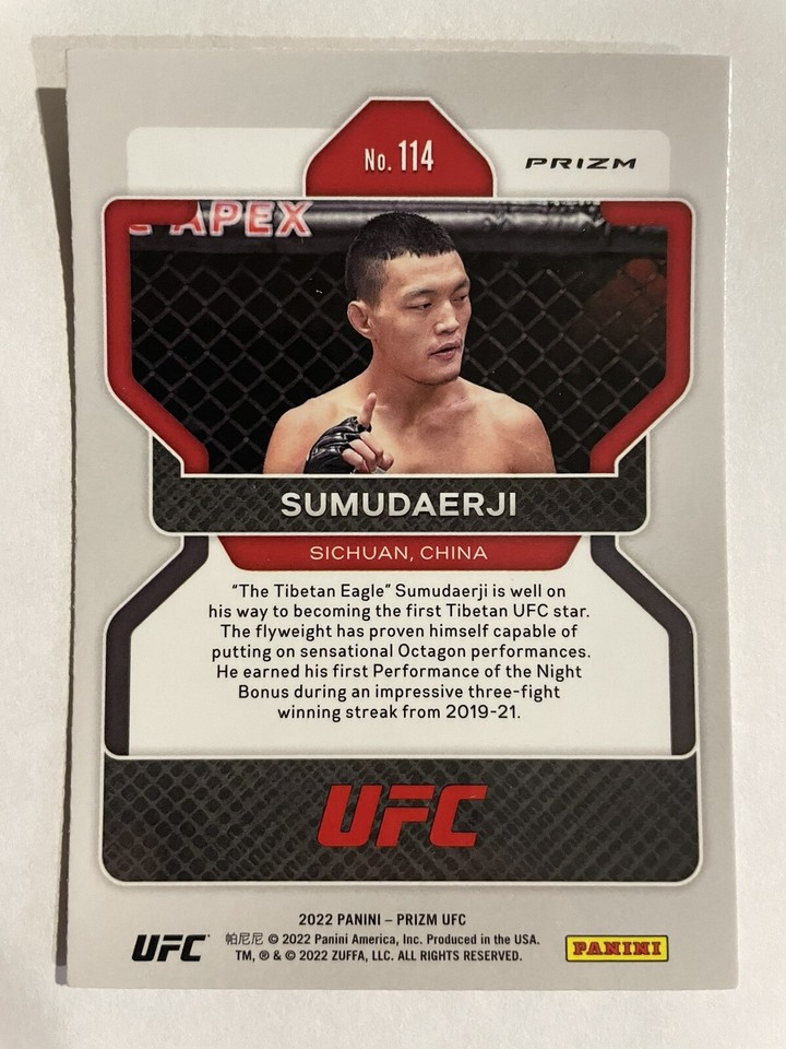 SUMUDAERJI 2022 PANINI PRIZM UFC ROOKIE SILVER PRIZM #114 | eBay