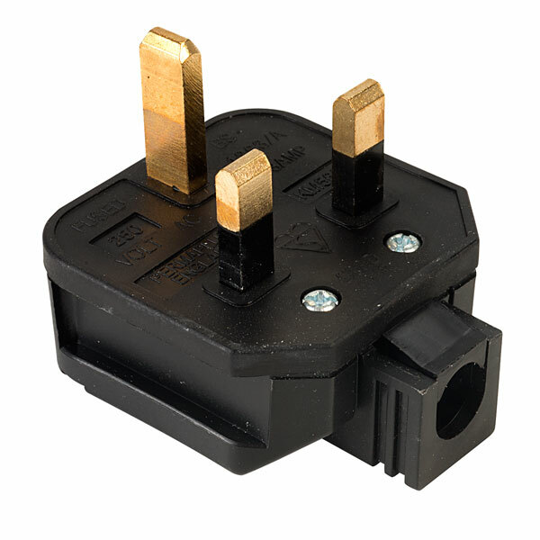 Permaplug UK 3 Pin Mains Plug. 13 Amp Heavy Duty Black/Orange/White ...