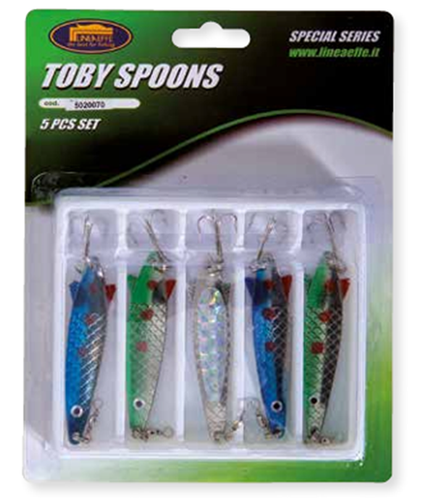 5pc Toby Spoons Fishing Lures Set 12g Lineaeffe Pike Trout Spoons ...