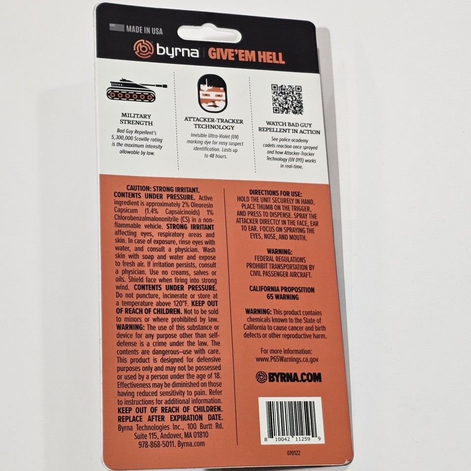 Byrna Bad Guy Repellent Max Intensity 2 Ounces Military Strength W ...